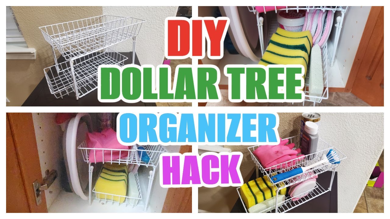 DIY DOLLAR TREE ORGANIZER HACK || MULTIPURPOSE PULL-OUT TRAY || HOME ...