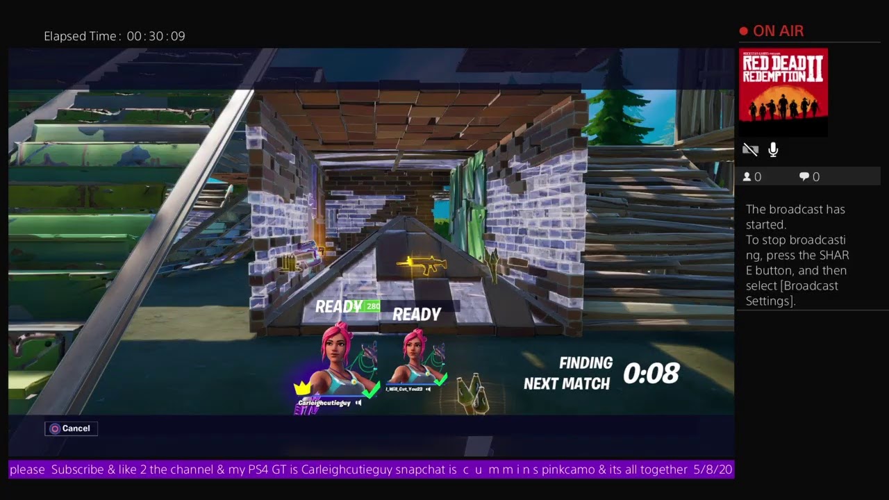 lennon curtis Live here on PS4 playing some fortnite with Hannah my ...
