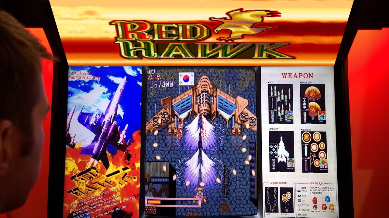 Red Hawk Arcade Cabinet MAME Playthrough w/ Hypermarquee - YouTube