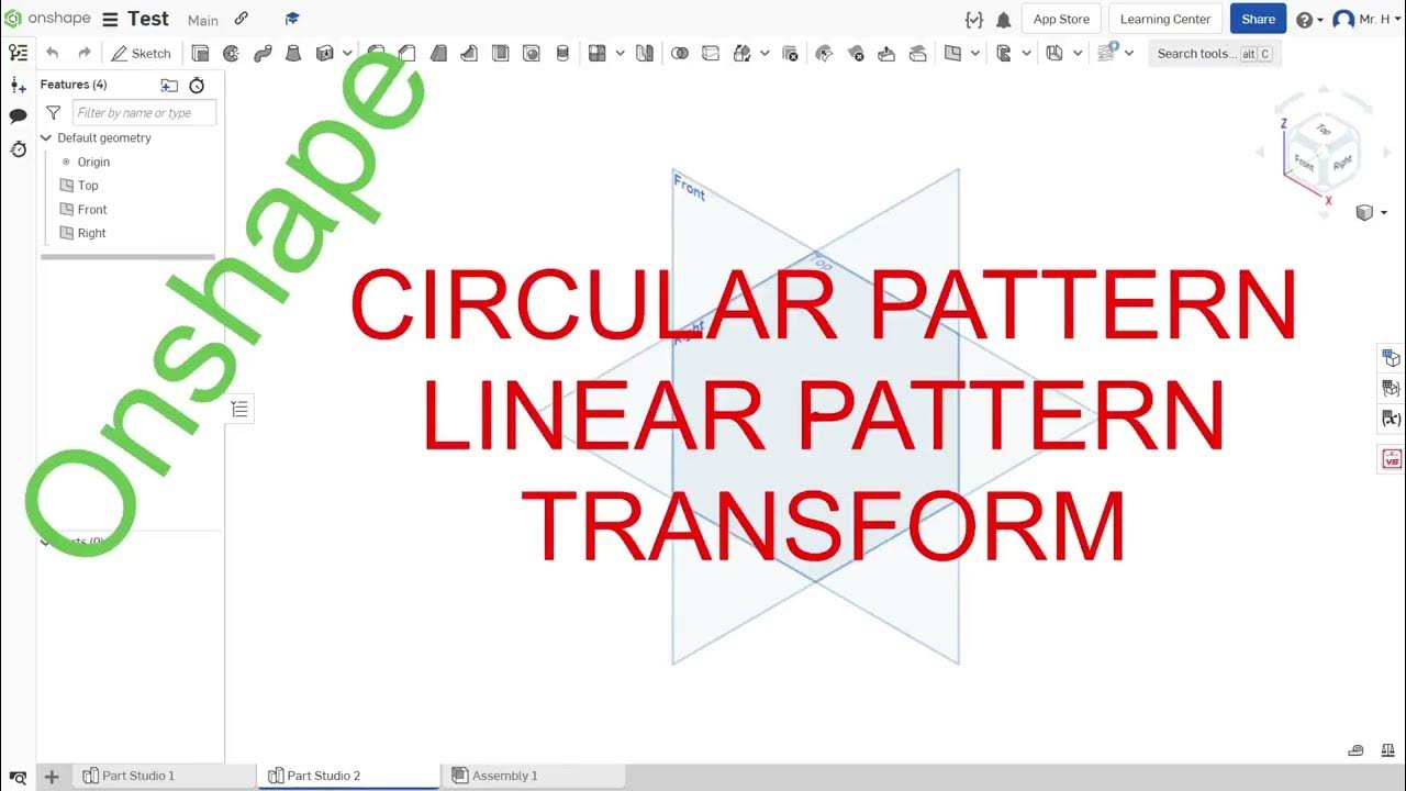18 - Onshape - Linear Pattern, Circular Pattern and Transform - YouTube
