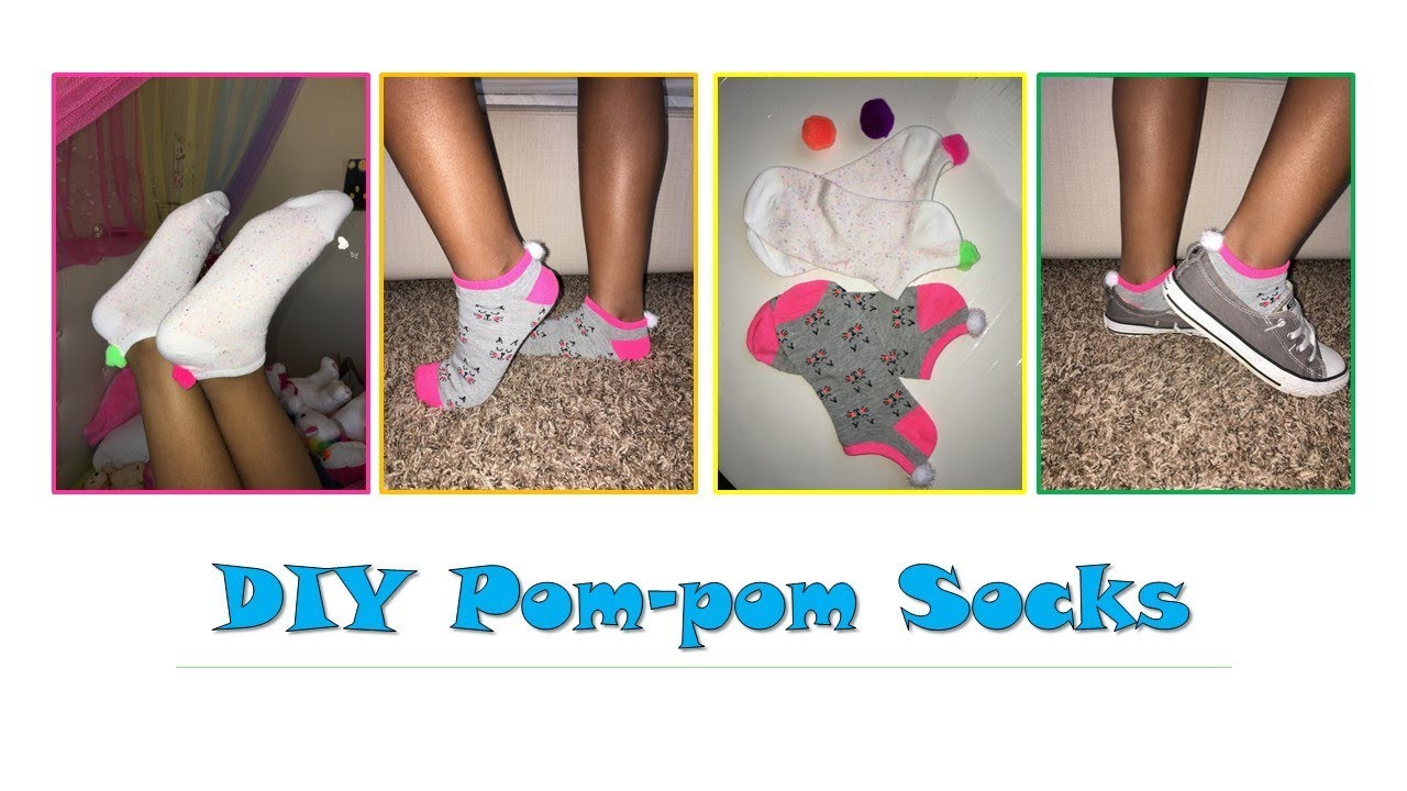 DIY POMPOM SOCKS - YouTube