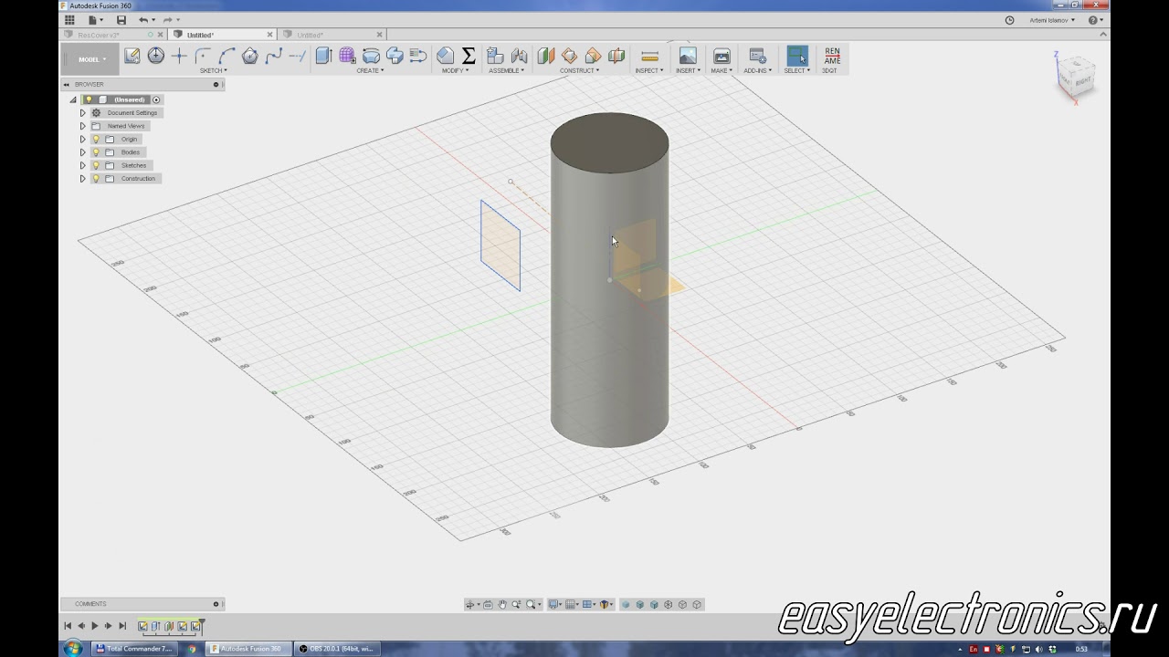Autodesk Fusion 360. Project. Проецирование эскизов. 3D эскизы - YouTube
