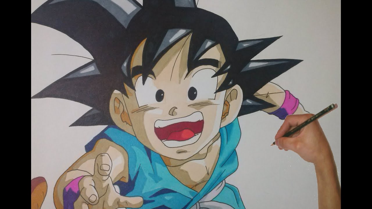 Drawing and Inking Son Goku Kid | Dragonball - YouTube