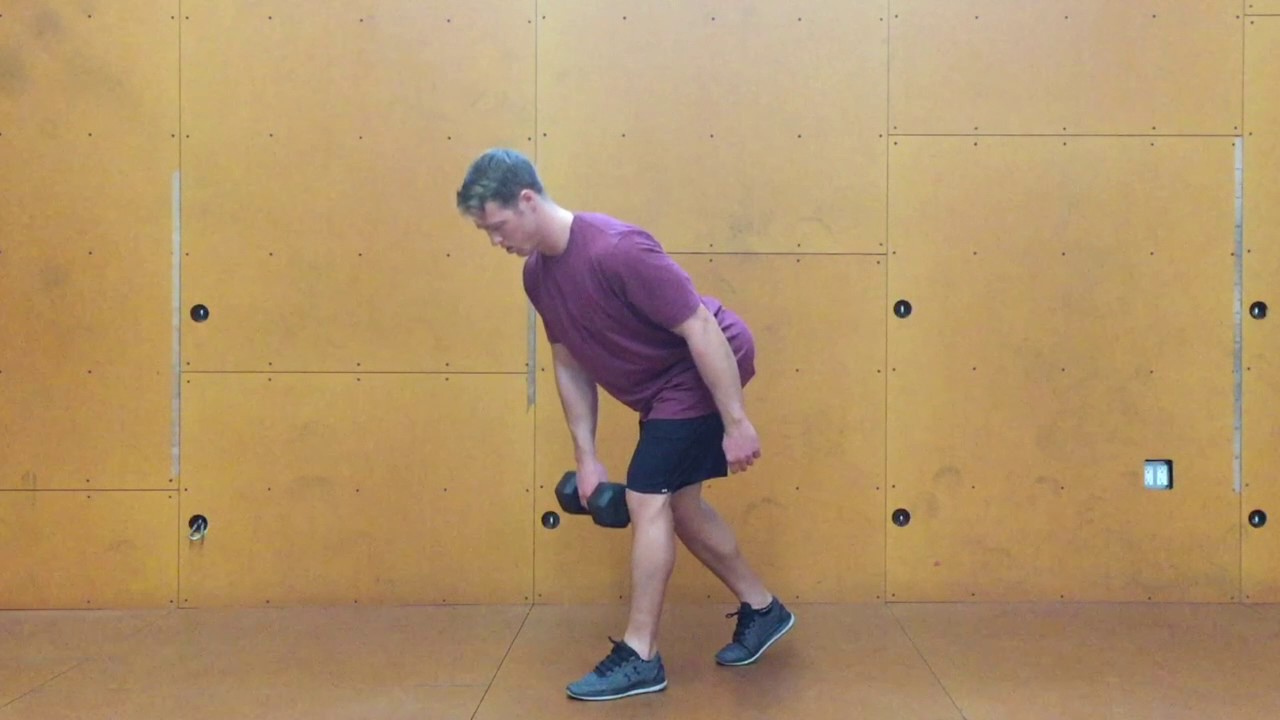 Dumbbell Staggered Stance Single-Arm RDL - YouTube