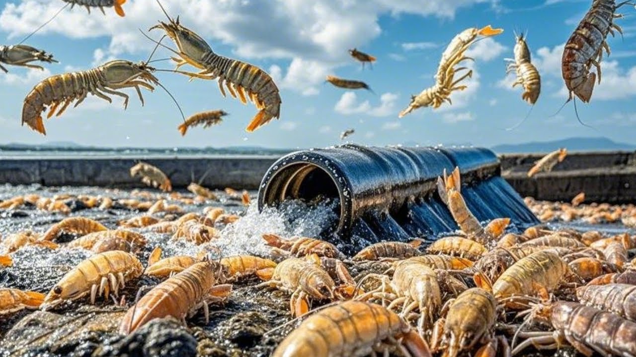A Large Number Of Pipi Shrimps Flowed Out Of The Drain Outlet - YouTube