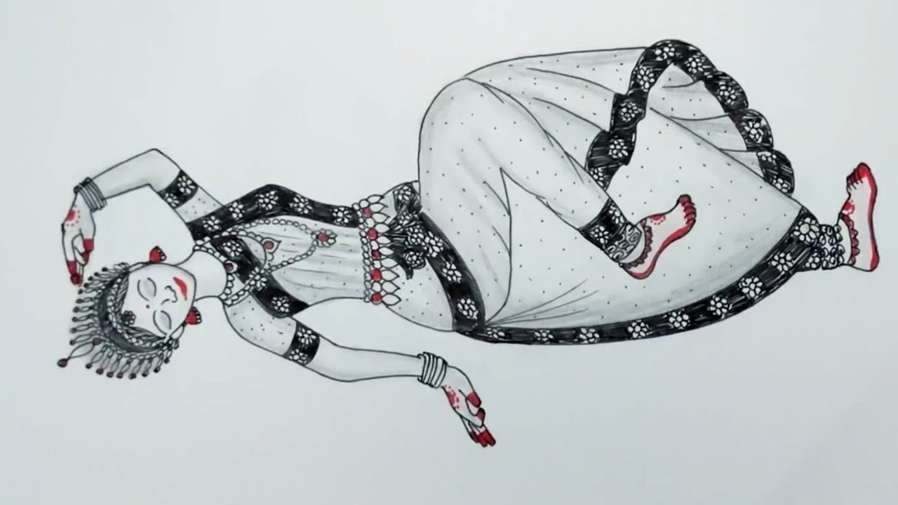ODISSI dance drawing// Indian traditional dance drawing - YouTube
