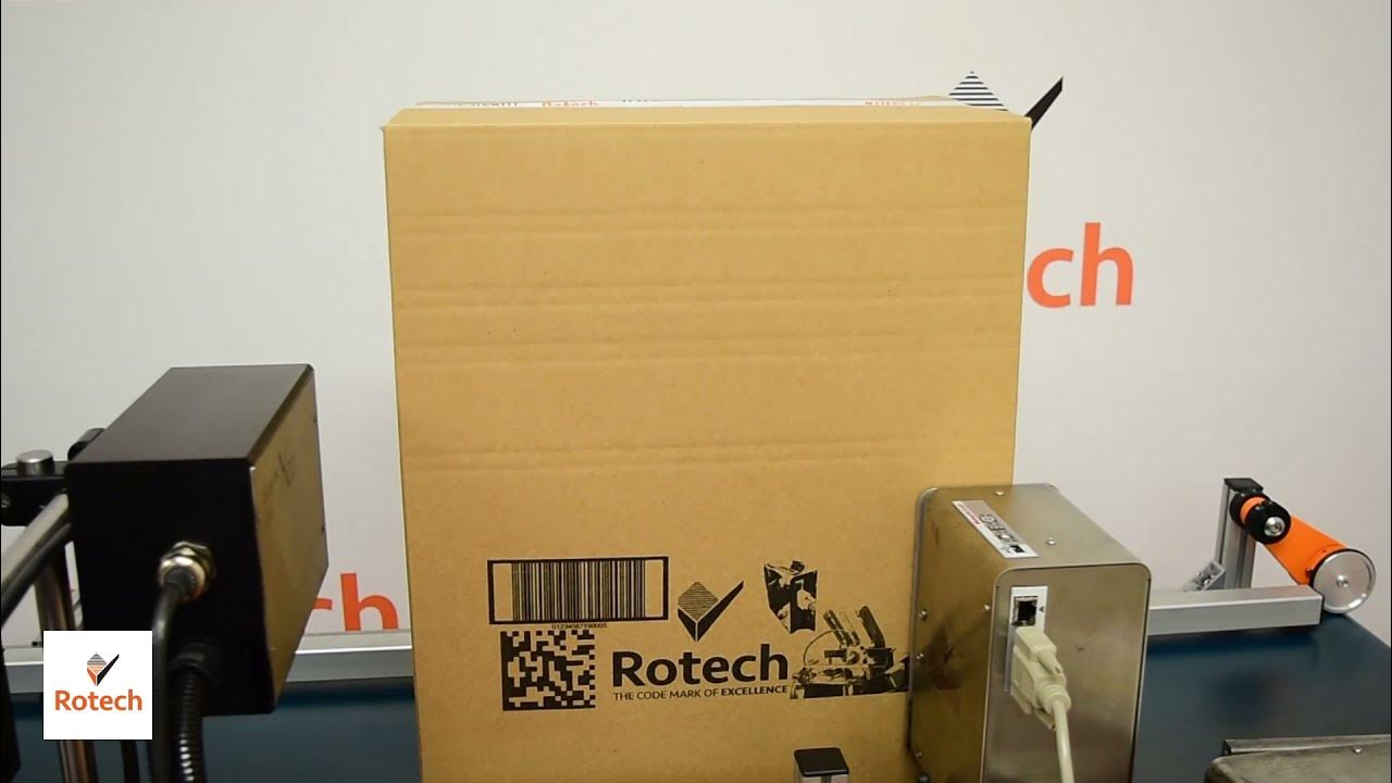 Large character marking (LCM) printer on Rotech Conveyor | Outer Case Coding - YouTube