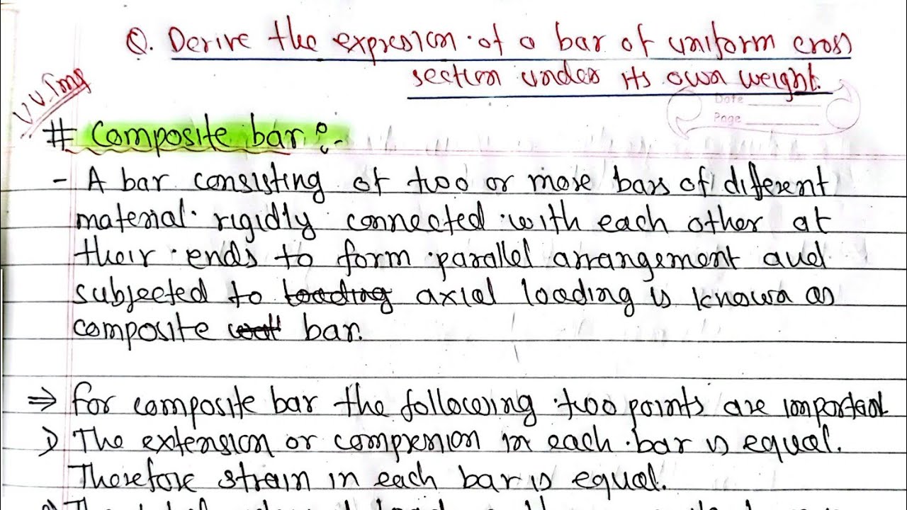 Composite bar|Uniform cross section under its own weight|SOM BE Civil ...