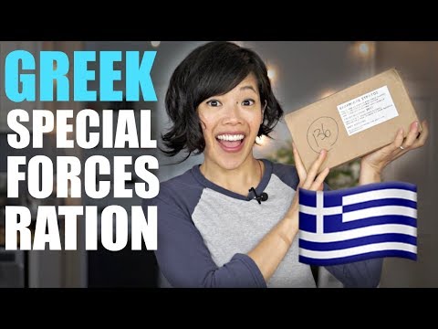 🇬🇷GREEK Special Forces 24-hour Ration MRE Unboxing & Taste Test -- pocket stove demo