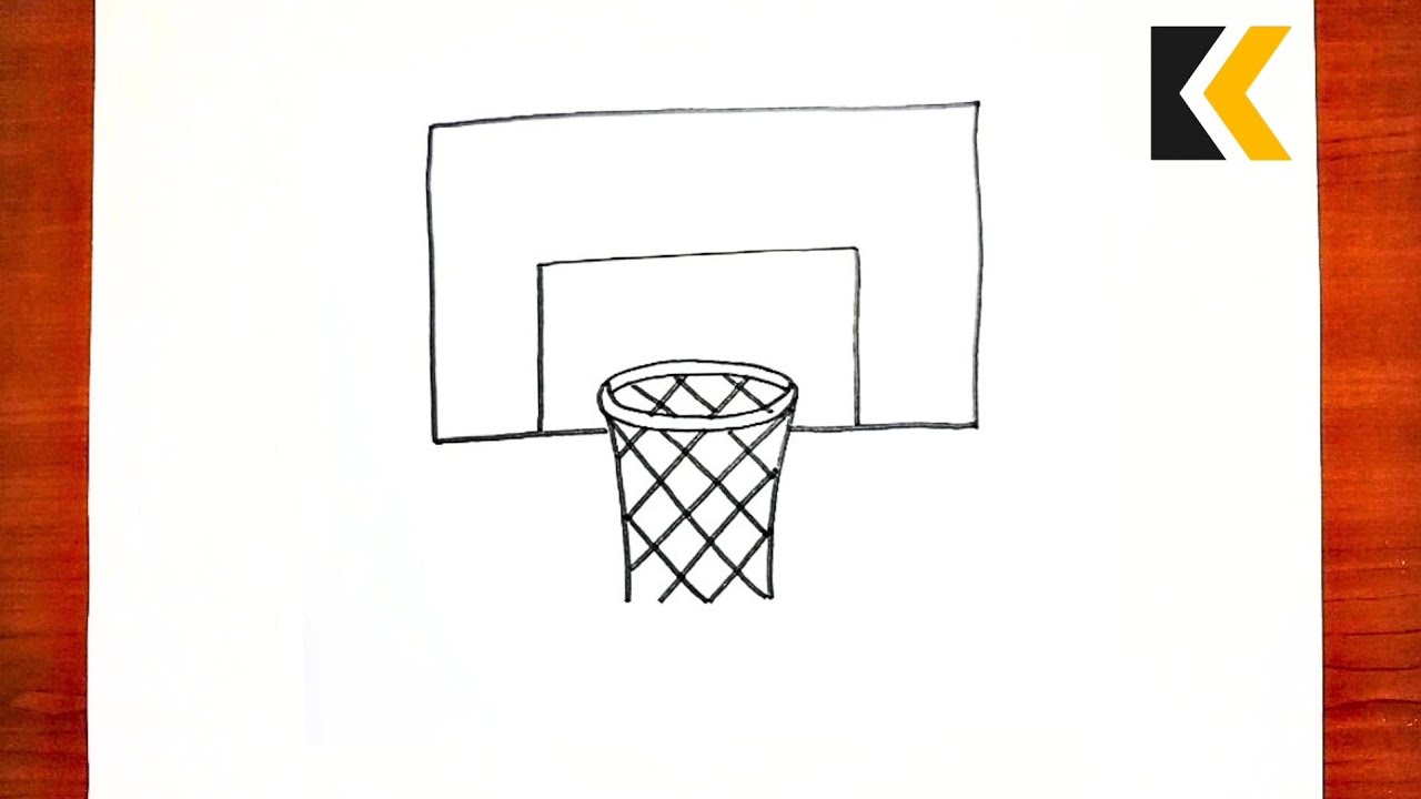 How To Draw A Basketball Hoop | Draw Basketball Equipment Easily - YouTube