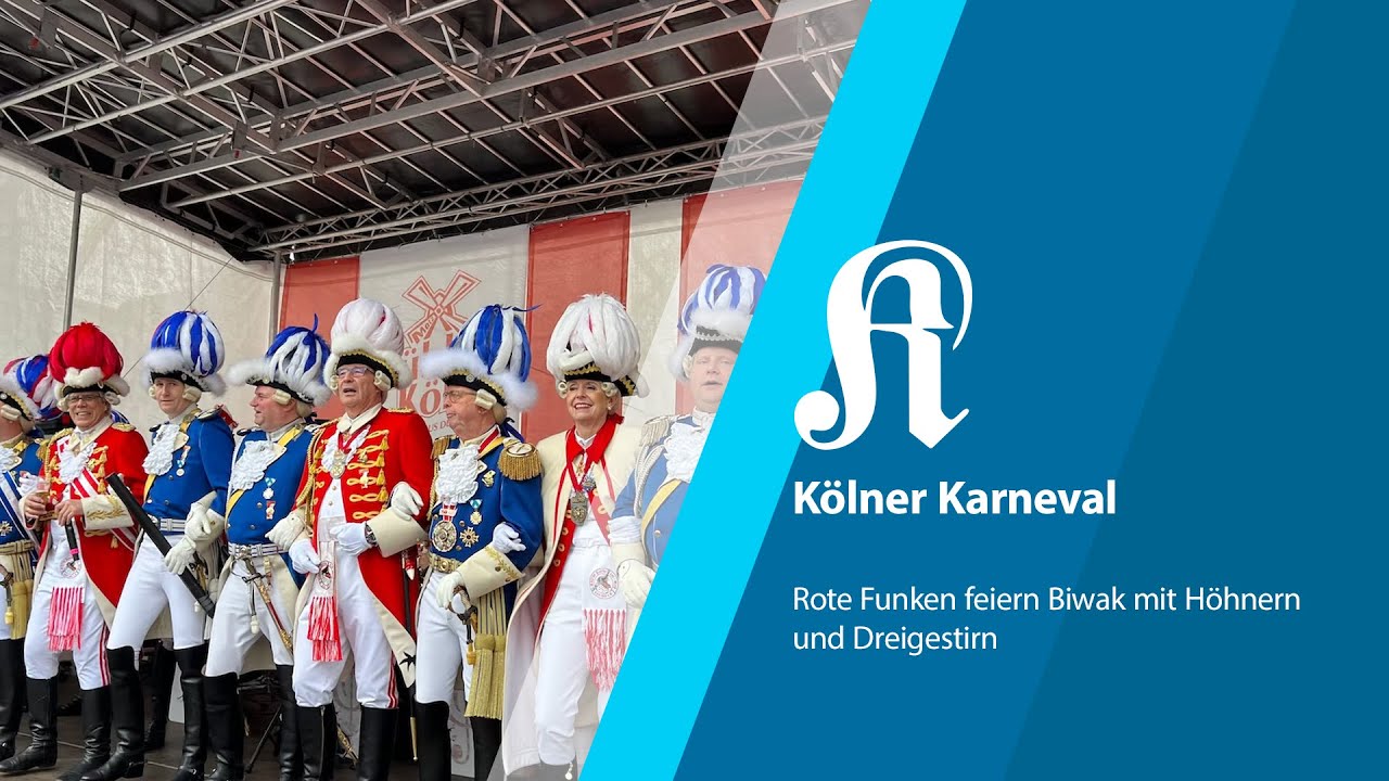 Kölner Karneval: Rote Funken feiern Biwak mit Höhnern und Dreigestirn ...