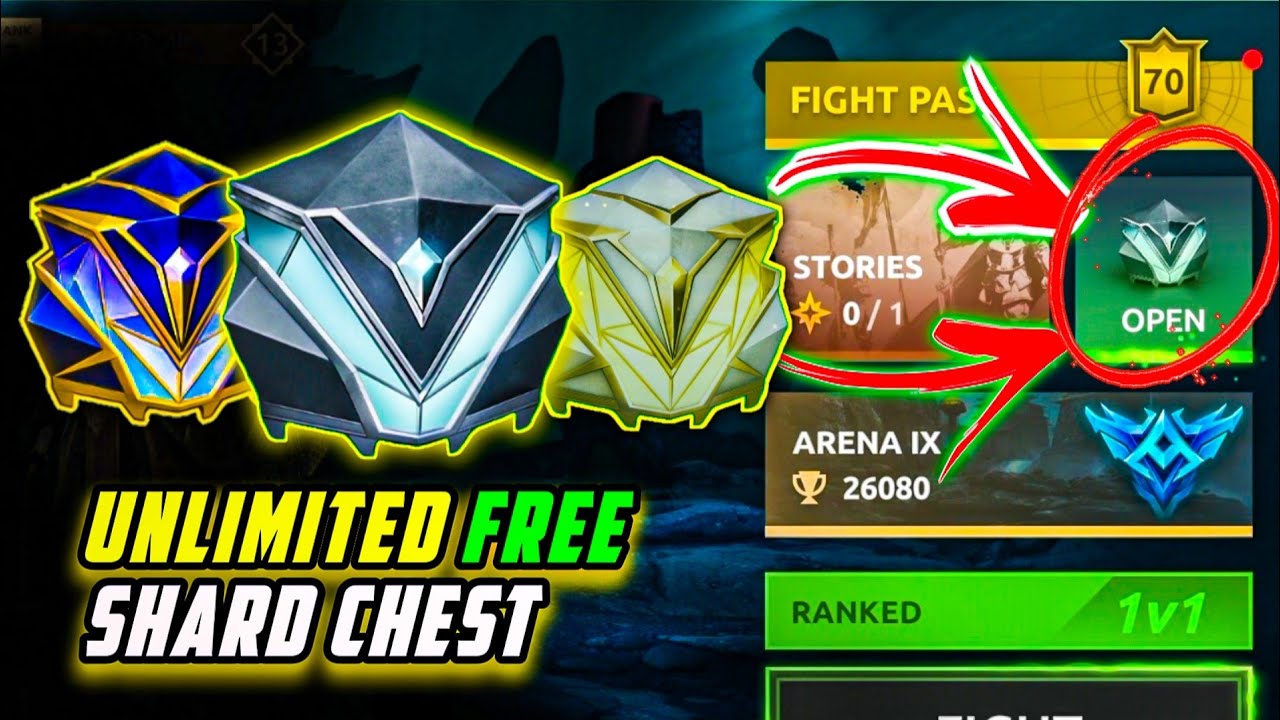 Unlock Unlimited Free Shard Chest In new Shadow Fight Arena || Biggest ...