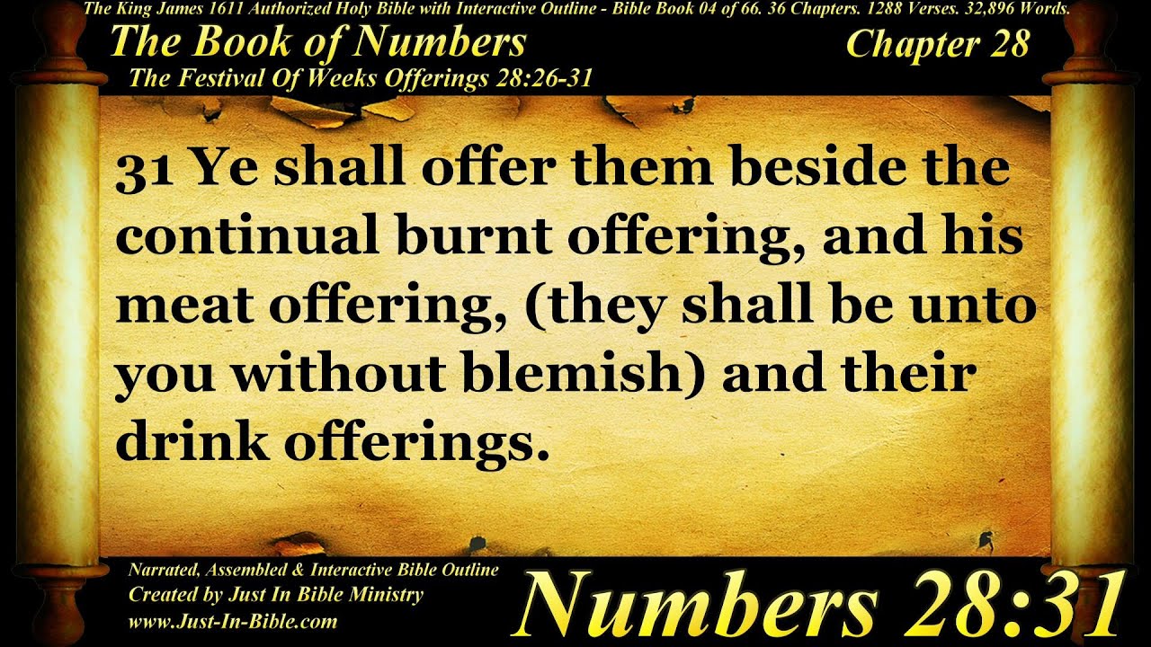 Bible Book #04 - Numbers Chapter 28 - The Holy Bible KJV Read Along ...