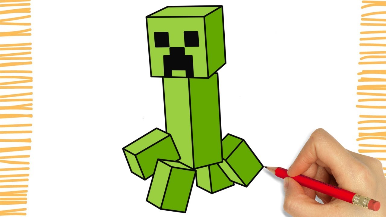 How to draw CREEPER 3D I MINECRAFT - YouTube