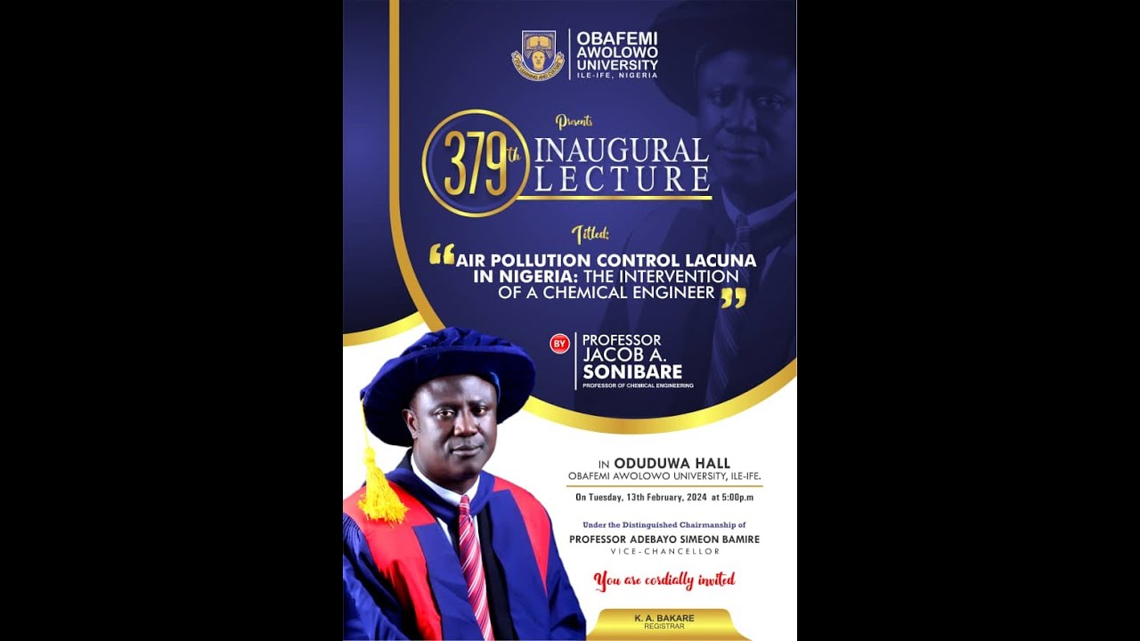 Professor JACOB A. SONIBARE 379th Inaugural Lecture - YouTube