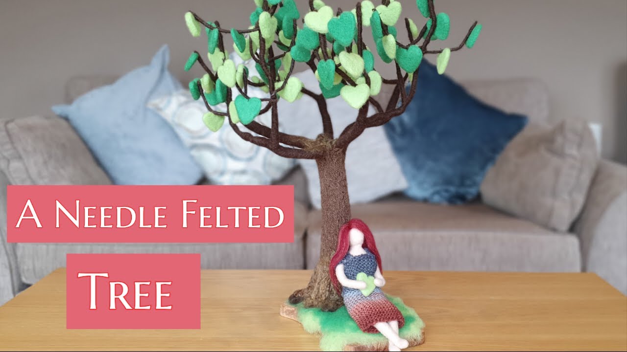 How I Created My NEEDLE FELTED HEART TREE | Needle Felting Woodland ...