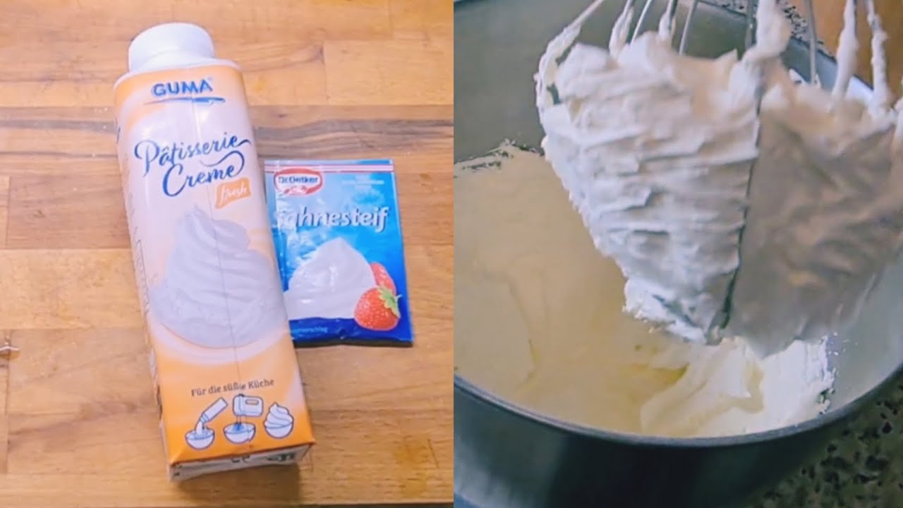 Guma, Pâtisserie Creme with creamy stiff / Sahnesteif - YouTube