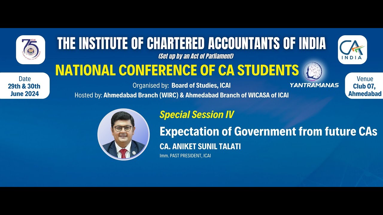 CA. Aniket Sunil Talati on Expectation of Government from Future CAs ...