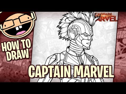How to Draw CAPTAIN MARVEL with Helmet (2019 Movie) | Narrated Easy Step-by-Step Tutorial