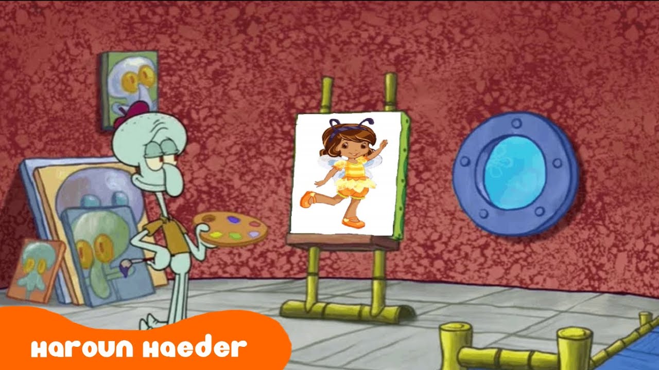 Squidward Messes up his Orange Blossom Painting due to SpongeBob - YouTube