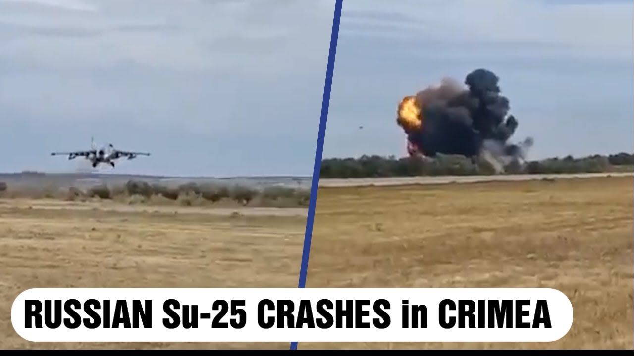 Russian Su-25 Crashes in Crimea - YouTube