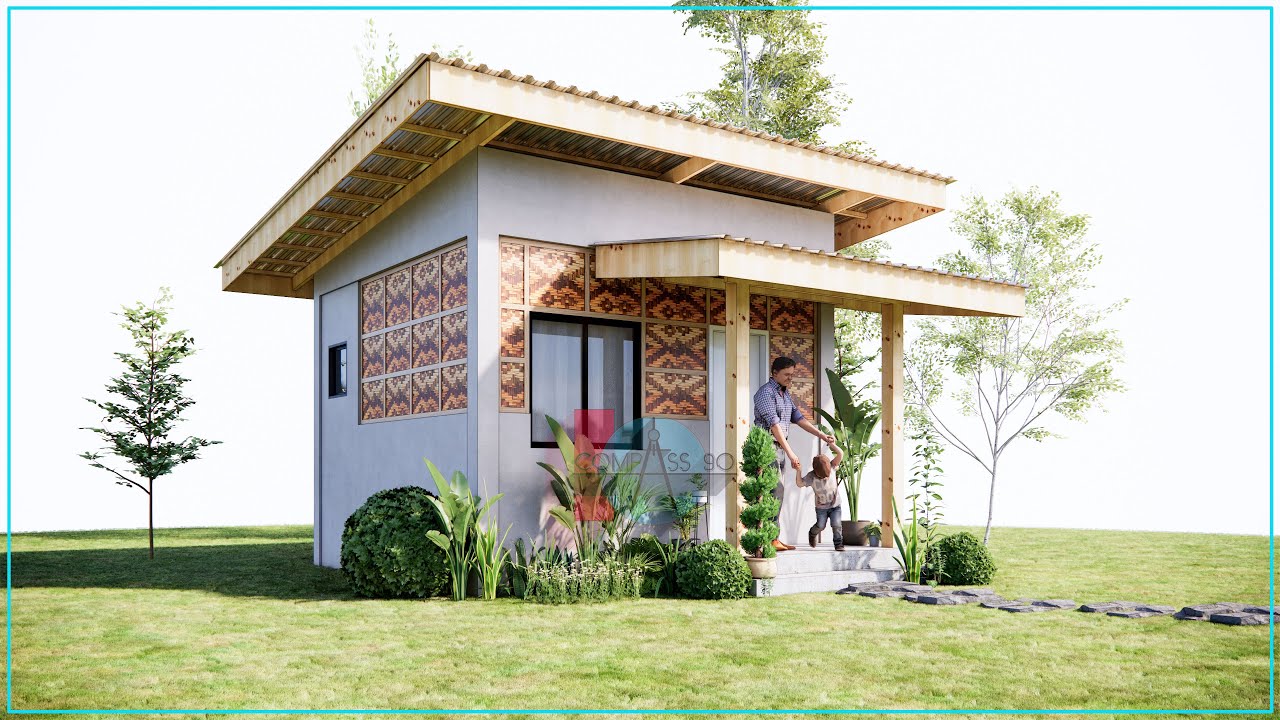 4x4 Meters Half Concrete Half Amakan House Design Idea - YouTube