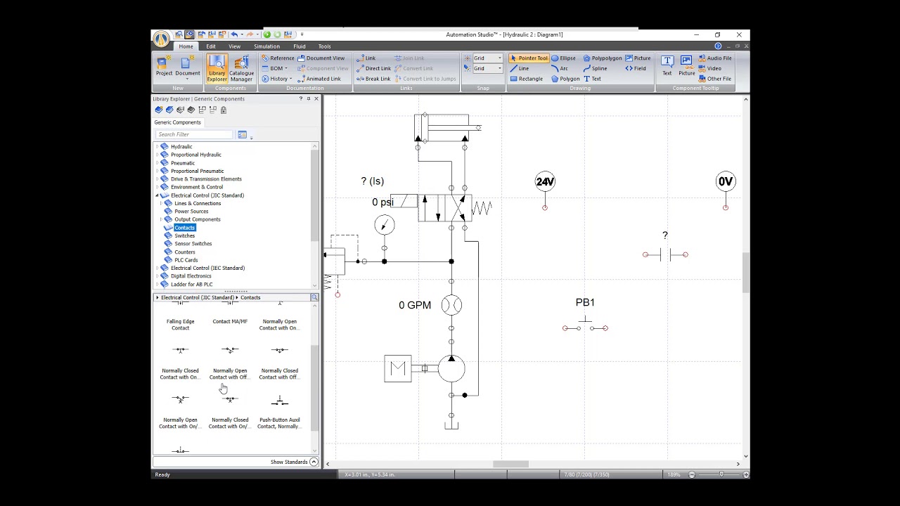 Automation Studio Hydraulics B-197 - YouTube