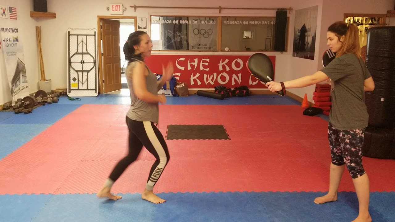 Laikyn Smith working on her kicks. Owner of Che ko Taekwondo in Clio ...