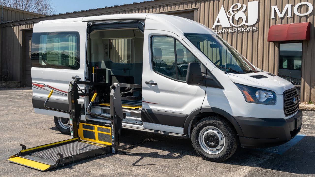 Paratransit Walk-Around Tour of Ford Transit 150 MR wheelchair van side ...