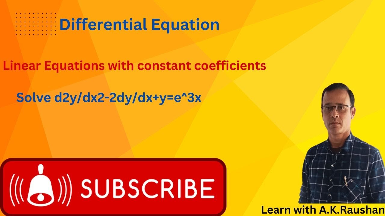 Linear Equation With Constant Coefficients|Differential Equation|B.C.A ...