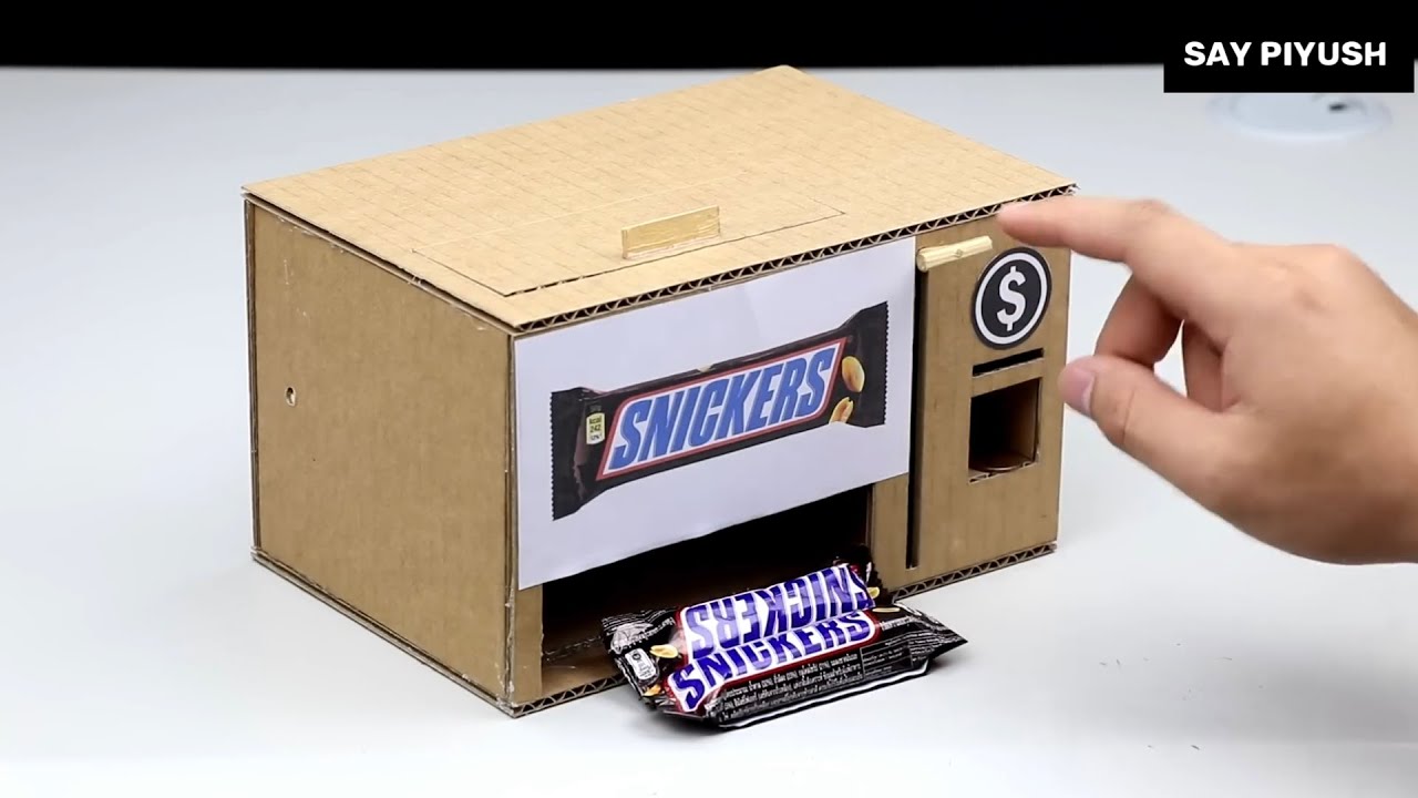 DIY SNICKERS Chocolate Vending Machine with Cardboard | Easy Step-by ...
