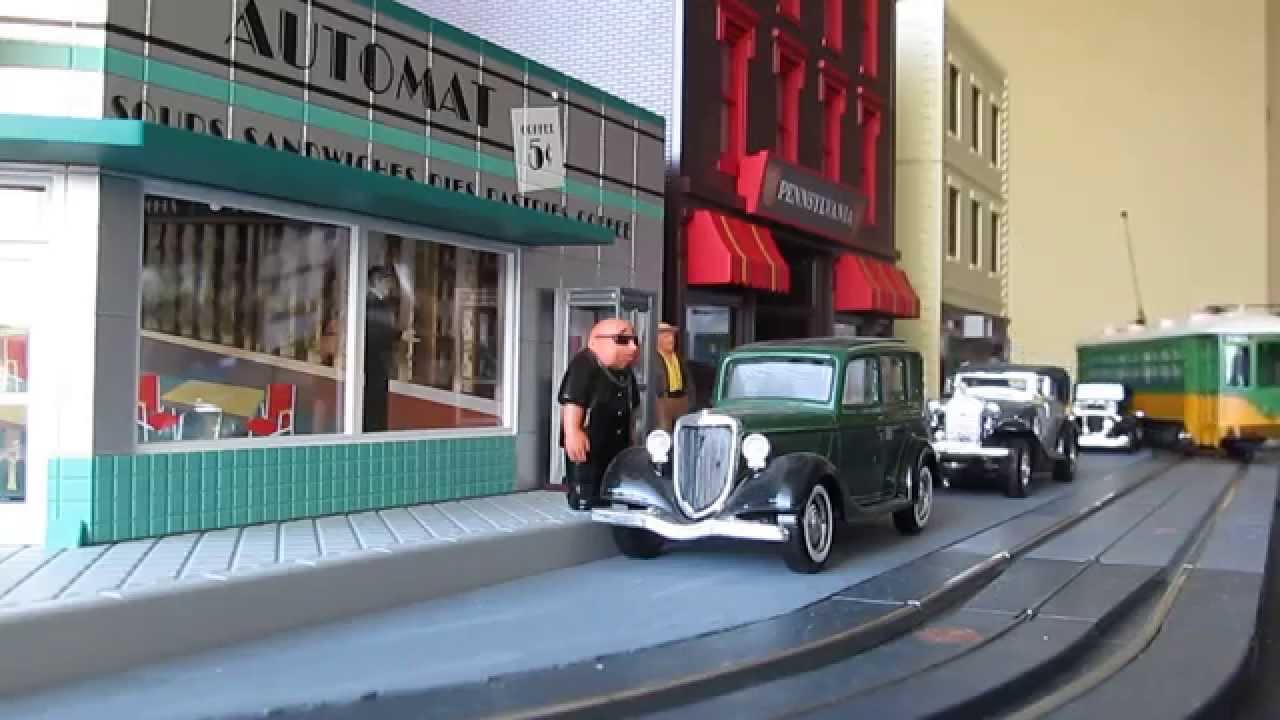 O Gauge Trolley Diorama with E-Z Streets Track - YouTube