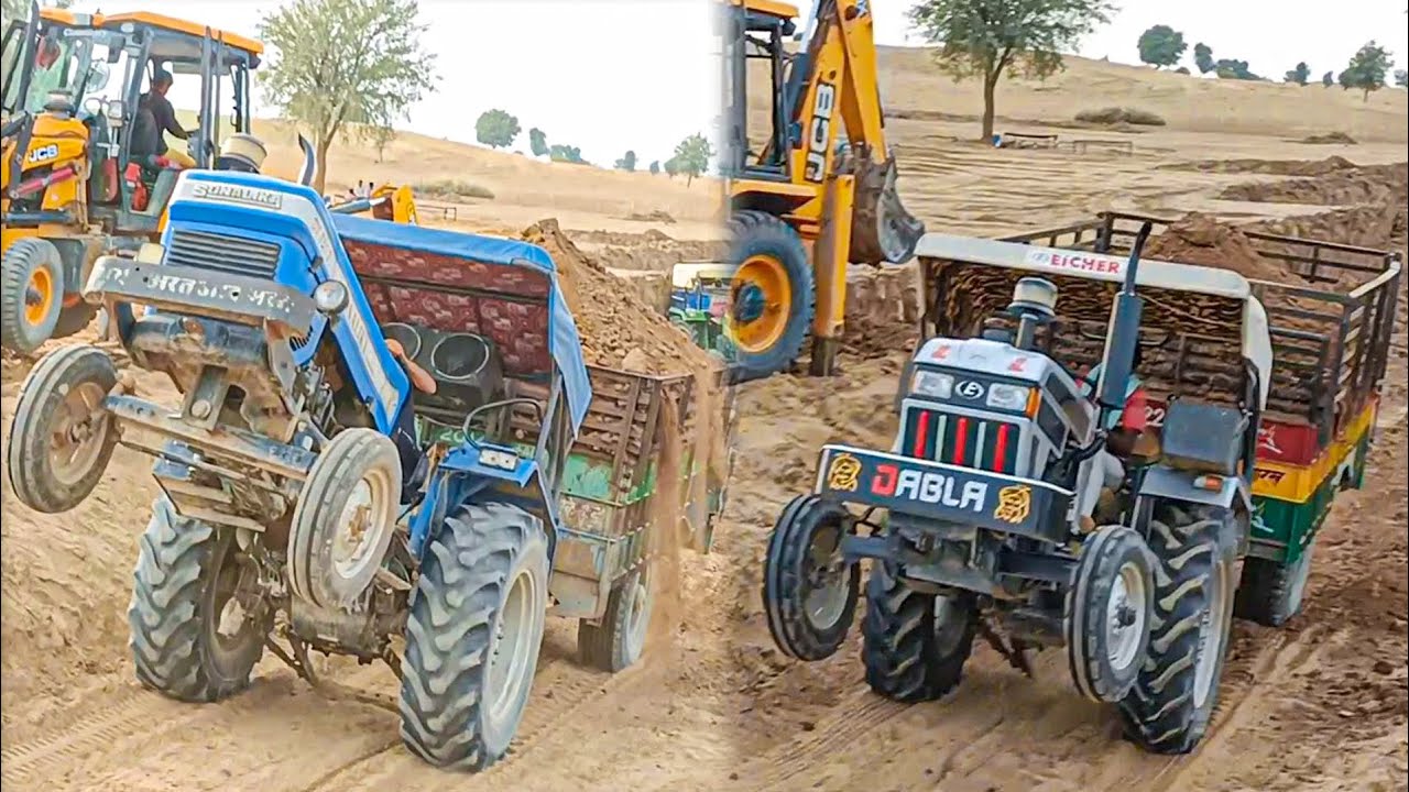 SONALIKA 750 DI OLD MODEL VS EICHER 333 NEW MODEL full loding trolly deep demo in single trolly ...