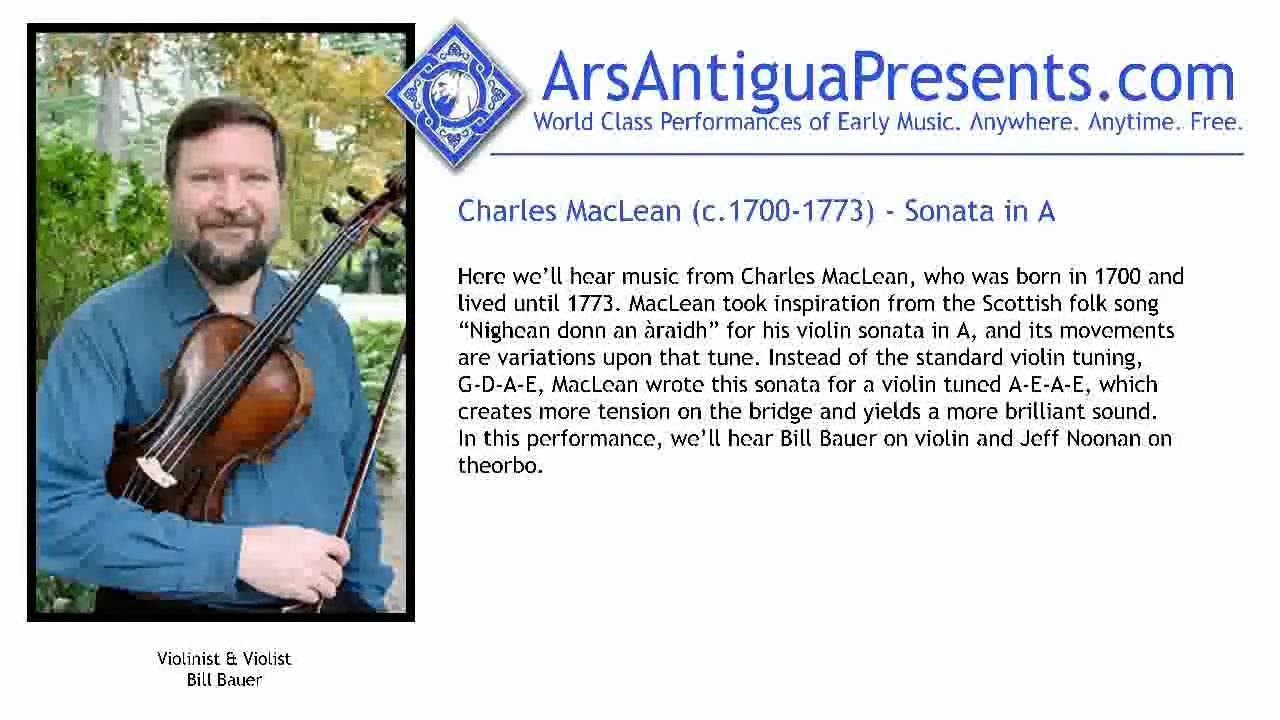 Charles McLean (1700-1773) - Sonata in A - YouTube