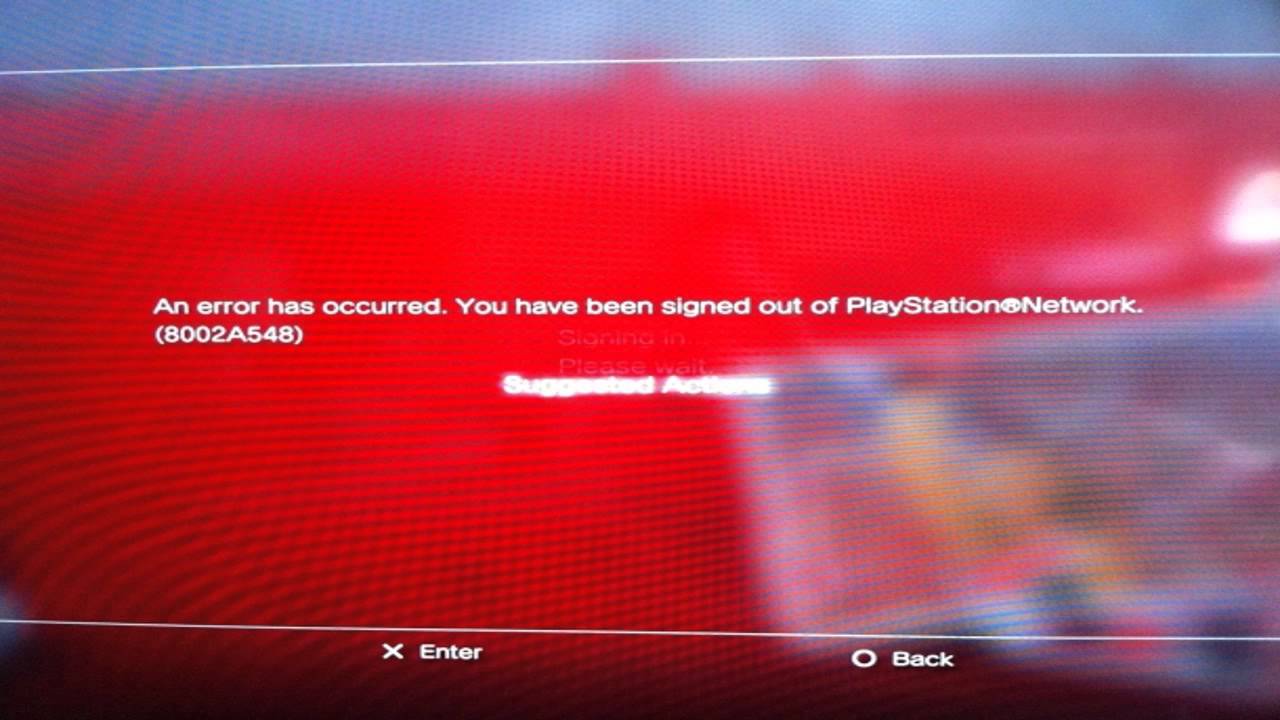 PlayStation Error (8002A548) - YouTube