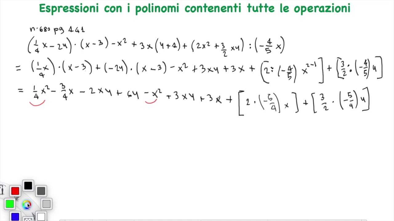 Espressioni polinomi contenenti tutte le operazioni - YouTube