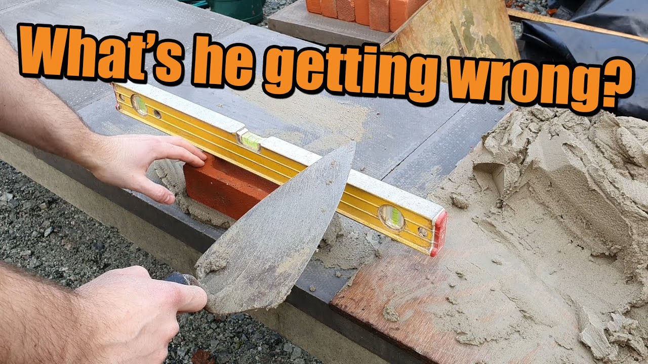 Bricklayer teaches novice (Big G) how to lay bricks... - YouTube