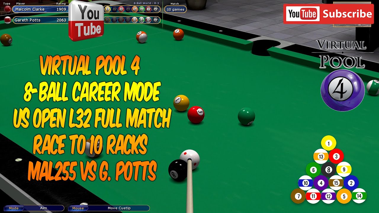 Virtual Pool 4 | 8-Ball Pattern Play and Talking Through Racks - YouTube