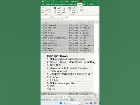 Dynamically highlight any cell that matches what you enter - Excel Tips and Tricks - YouTube