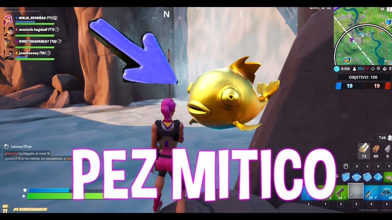 PEZ MITICO EN FORTNITE BUSCANDO LOCALIZACION PEZ DORADO FORTNITE - YouTube