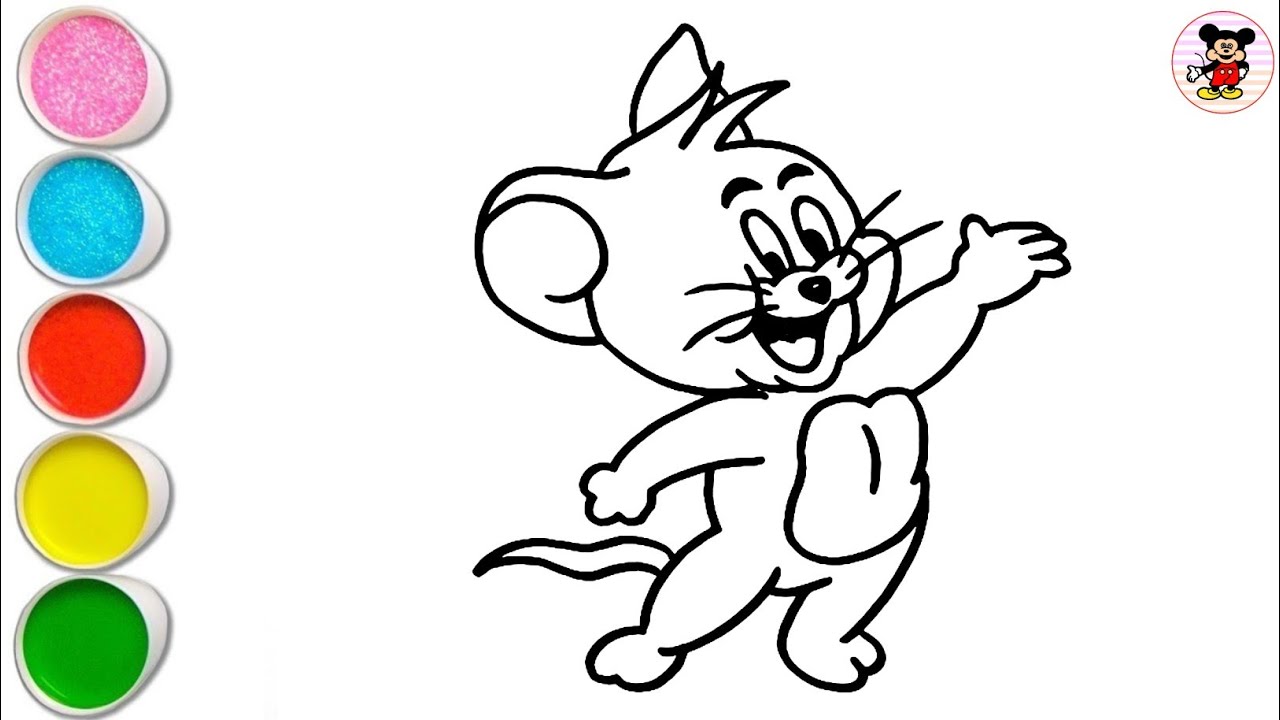 Cute Tom Drawing, Painting and Coloring For Kids and Toddlers_ How to ...