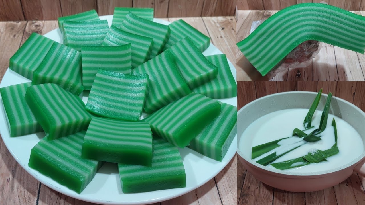RESEP KUE LAPIS PANDAN DARI TEPUNG SAGU, KENYAL DAN ENAK - YouTube