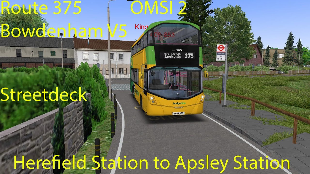 OMSI 2 - Bowdenham V5 Route 375, Herefield Station to Apsley Station ...