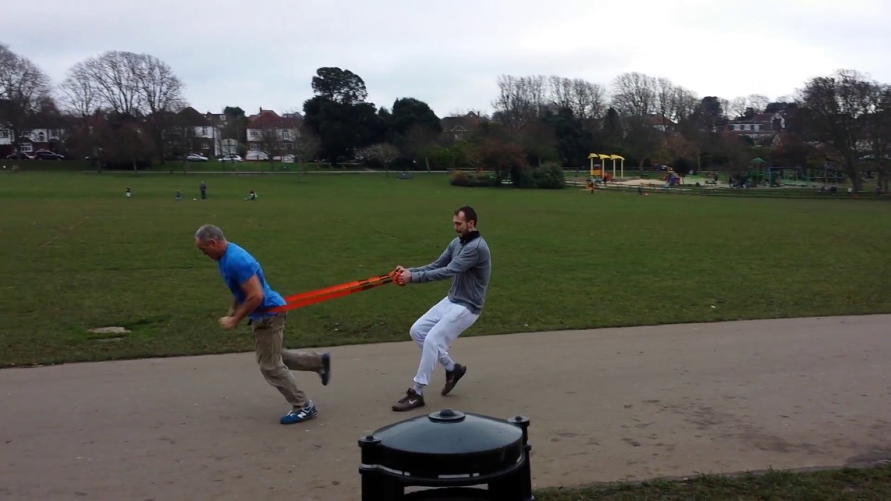 Resistance Band Sprint work - YouTube