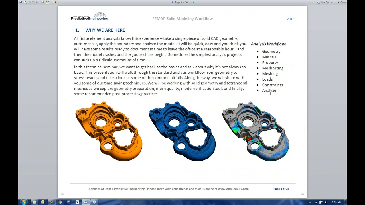 Solid Modeling Workflow - FEA & FEMAP webinar - YouTube