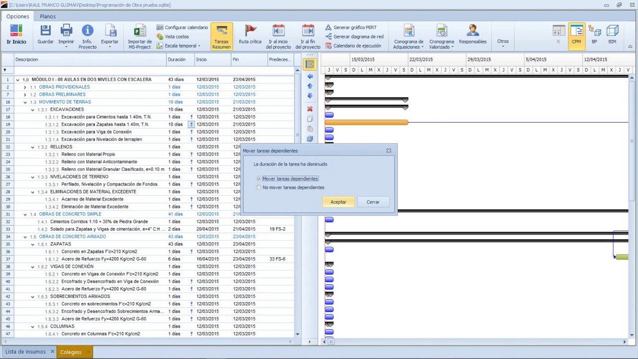Programación de Obra CPM con Delphin Express-Parte I - YouTube