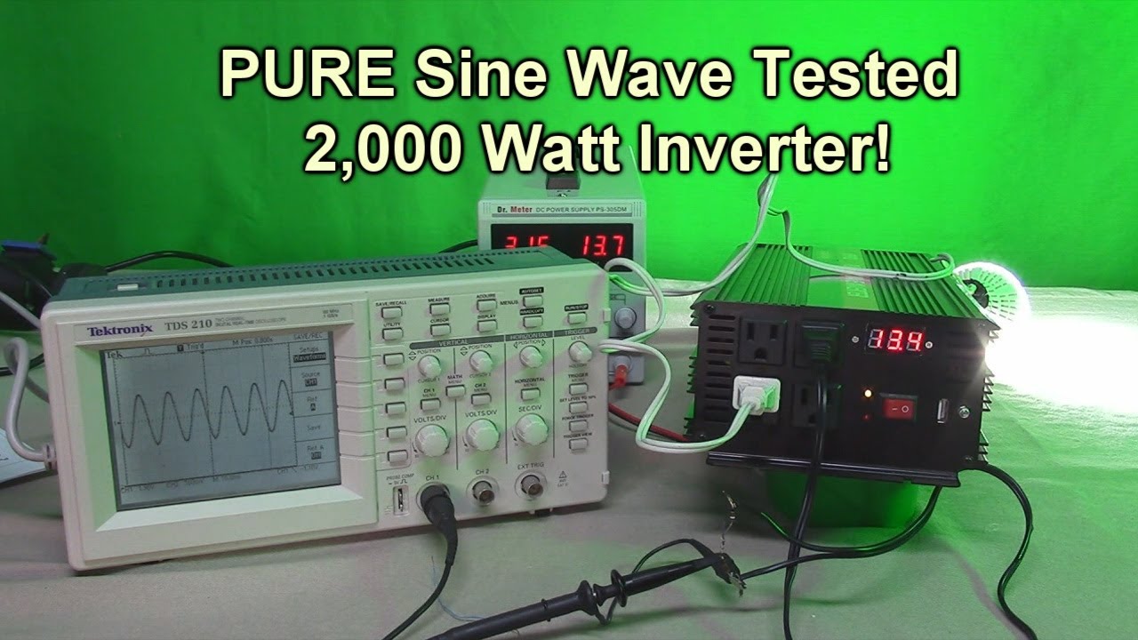 Kripol Pure Sine Wave Inverter 2,000 Watt 12V DC to 120v AC with 4 AC ...