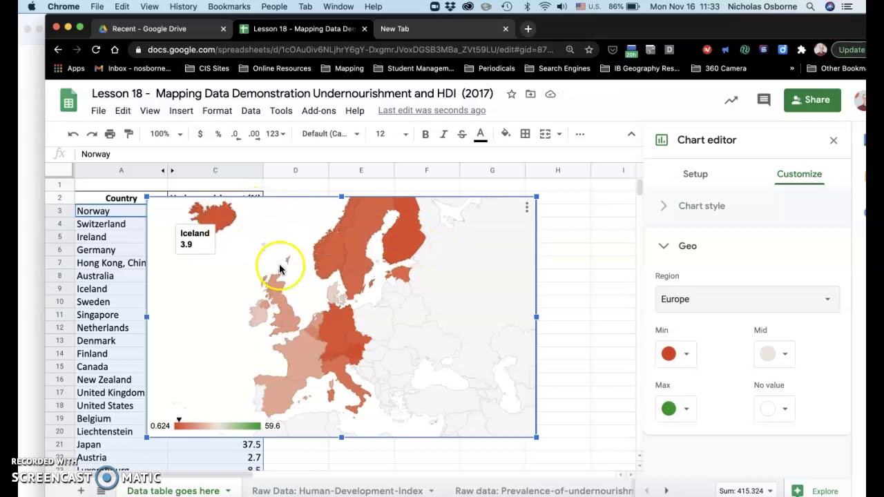 Mapping Countries with Google Sheets - YouTube
