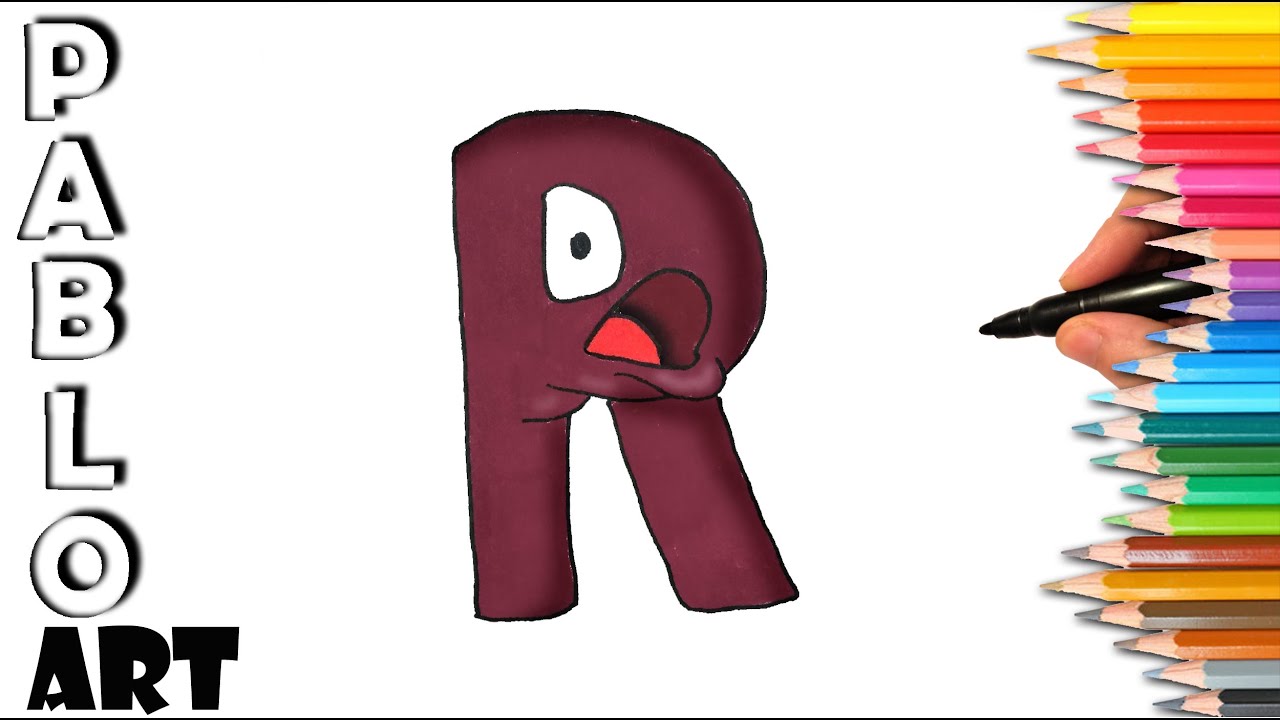 How to color Alphabet Lore - Letter R | Learn to Draw step by step ...