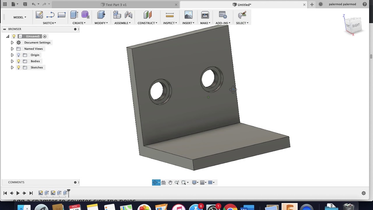 Fusion 360 Tutorial Basic Bracket Design - YouTube